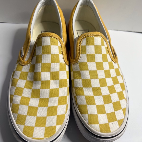 Vans | Shoes | Vans Classic Slip On Mustard White Pre Owned In Good ...